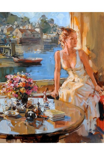 Parla Yaz Güzeli Sayılarla Boyama Seti Kasnaklı 60 x 75 cm