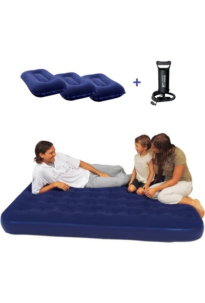 Bestway 3 Kişilik Şişme Yatak + 3 Yastık BW122 Bestway 3 Kişilik Şişme Yatak + 3 Yastık BW122