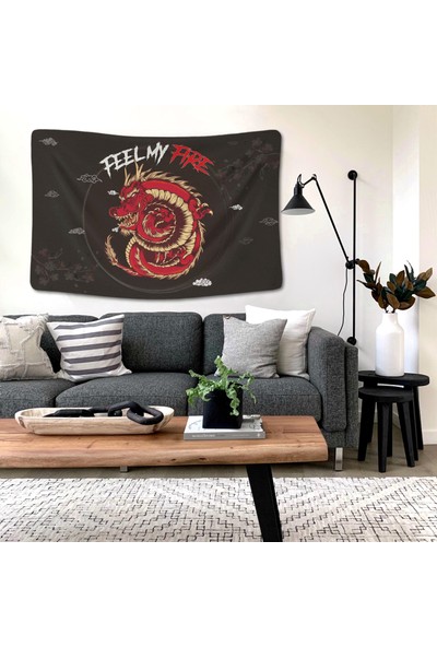 Wallhang Red Dragon Deep Black Örtüsü 150X100 cm Wallhang Red Dragon Deep Black Örtüsü 150X100 cm