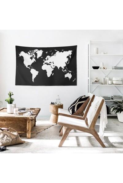 Wallhang World Map White Duvar Örtüsü 150X100 cm Wallhang World Map White Duvar Örtüsü 150X100 cm