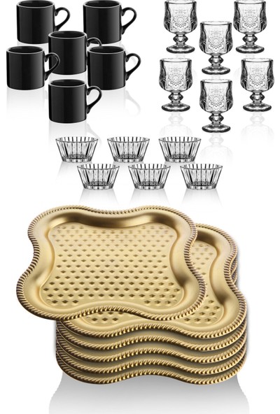 6 Kişilik Lüx 24 Parça Kahve Seti