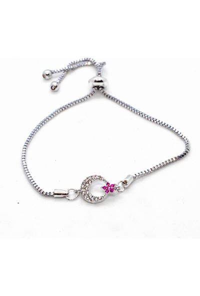 X-lady Accessories Gümüş Renk Ay Yıldız Pembe Beyaz Taşlı Asansör Bileklik 932 X-lady Accessories Gümüş Renk Ay Yıldız Pembe Beyaz Taşlı Asansör Bileklik 932