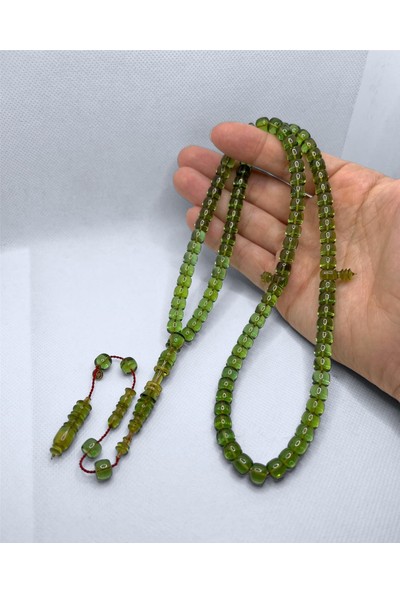 Kehribar Store Ateş Kehribar 99 Luk Namaz Tesbihi Sistemli Tekerlek Kesim Halkalı Imame Usta Işçilikli