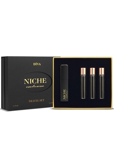 Niche Exclusive Diva Travel Set 4x8 ml Kadın Parfüm Seti Niche Exclusive Diva Travel Set 4x8 ml Kadın Parfüm Seti
