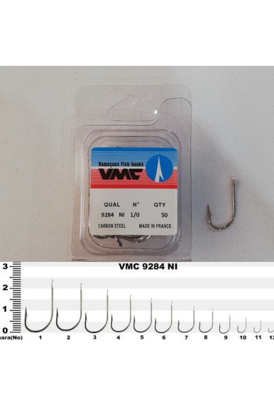Vmc 9284NI Nikel Çapraz Kısa Pala Olta Iğnesi 50 Ad No :1/0