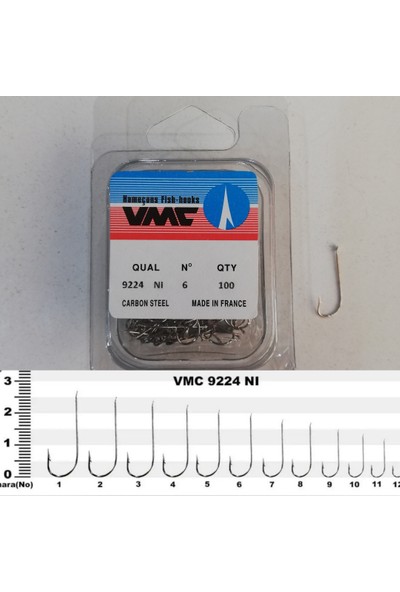 Vmc 9224NI Nikel Çapraz Uzun Pala Olta Iğnesi 100 Ad No : 6