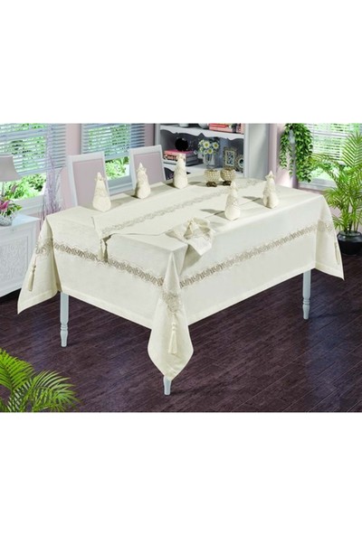 Essen Home 18 Parça Yemek Seti (Masa Ört+Runner+Peçete+Yüzük) - Esila Essen Home 18 Parça Yemek Seti (Masa Ört+Runner+Peçete+Yüzük) - Esila
