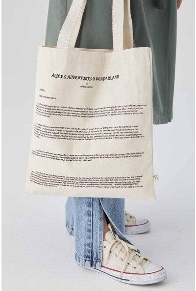 Manuka Baskılı Bez Çanta Alıce