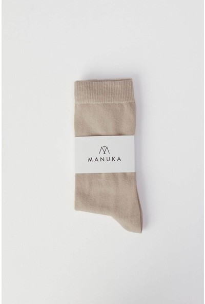 Manuka Düz Soket Çorap Fındık Kabuğu