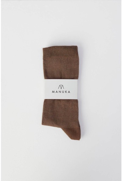 Manuka Düz Soket Çorap Kakao