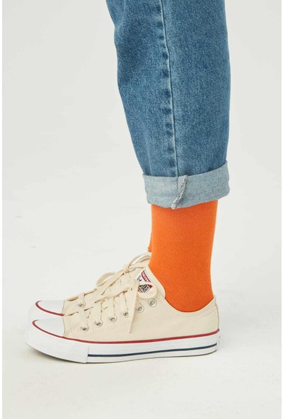 Manuka Düz Soket Çorap Turuncu