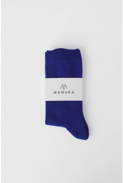 Manuka Düz Soket Çorap Lapis Mavi