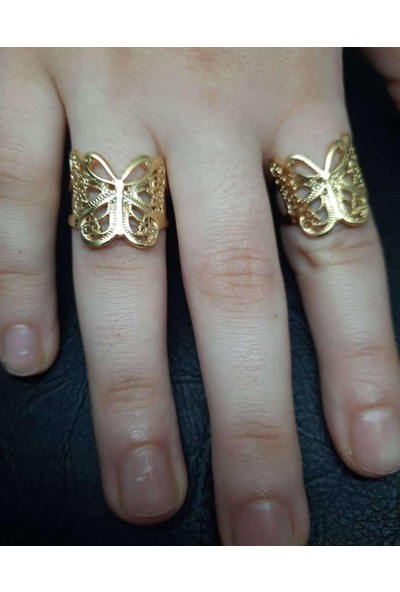 İmren Aksesuar Kelebek Altın Kaplama El Yapımı Ayarlanabilir Yüzük İmren Aksesuar Kelebek Altın Kaplama El Yapımı Ayarlanabilir Yüzük