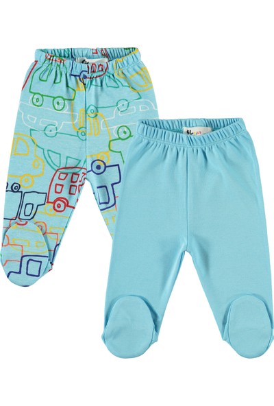 Civil Baby Erkek Bebek 2'li Patikli Tek Alt 1-3 Ay Turkuaz