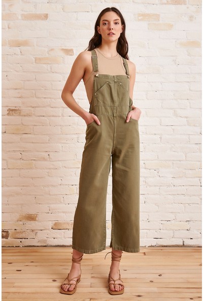 Never More Askılı Cepli Denim Salopet