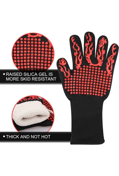 Synope Barbekü Fırın Eldivenleri 800 Derece Isıya Dayanıklı Eldivenler Silikon Fırın Eldiveni Synope Barbekü Fırın Eldivenleri 800 Derece Isıya Dayanıklı Eldivenler Silikon Fırın Eldiveni