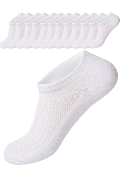 Unisex Cotton Görünmez Sneakers Spor Çorap Beyaz 12 Çift Unisex Cotton Görünmez Sneakers Spor Çorap Beyaz 12 Çift