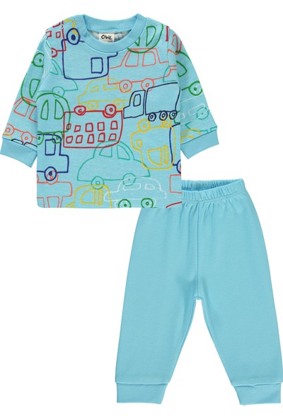 Civil Baby Erkek Bebek Pijama Takımı 1-9 Ay Turkuaz Civil Baby Erkek Bebek Pijama Takımı 1-9 Ay Turkuaz