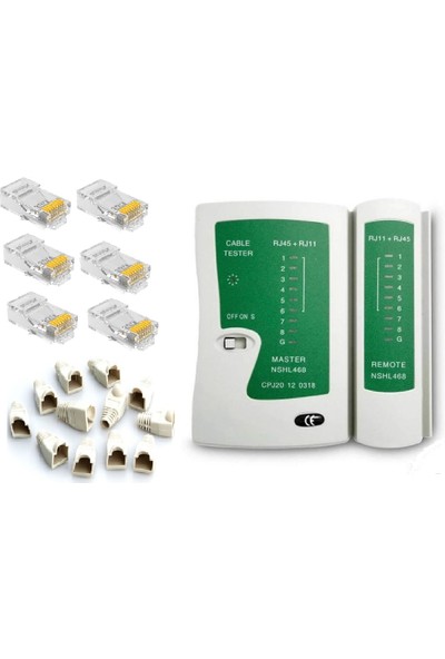 Uğur Tekno 20 Adet Yeni Nesil CAT5CAT6 Jak+20 Adet Cover Kılıf+Test Cihazı Uğur Tekno 20 Adet Yeni Nesil CAT5CAT6 Jak+20 Adet Cover Kılıf+Test Cihazı