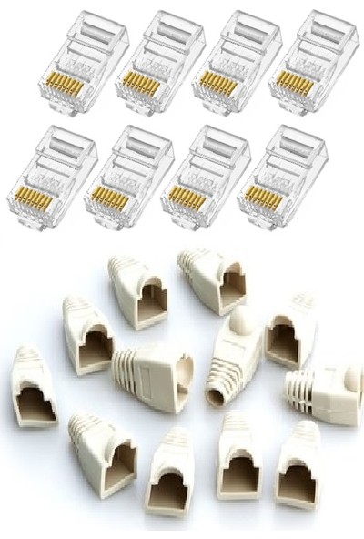 Uğur Tekno 100 Adet Cat5 Cat6 Jak + 100 Adet Cover Kılıf Uğur Tekno 100 Adet Cat5 Cat6 Jak + 100 Adet Cover Kılıf