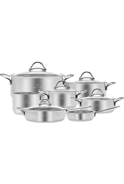 Karaca Ada 12 Parça Çelik Tencere Seti
