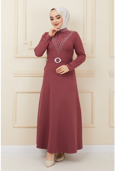 İmaj Butik Önü Inci Detaylı Tesettür Abiye/gül Kurusu İmaj Butik Önü Inci Detaylı Tesettür Abiye/gül Kurusu