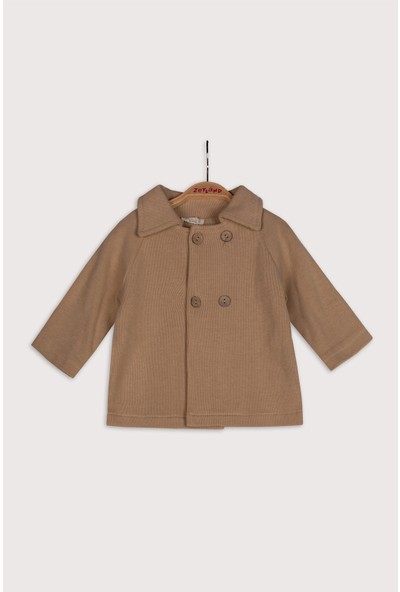 Erkek Bebek Bej Ahşap Düğmeli Astarlı Örme Ceket (6AY-4YAŞ) Erkek Bebek Bej Ahşap Düğmeli Astarlı Örme Ceket (6AY-4YAŞ)
