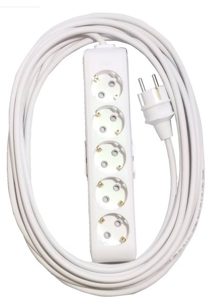 Viko 5'li Topraklı Çocuk Korumalı Grup Priz 6 Metre (Düz Fiş)