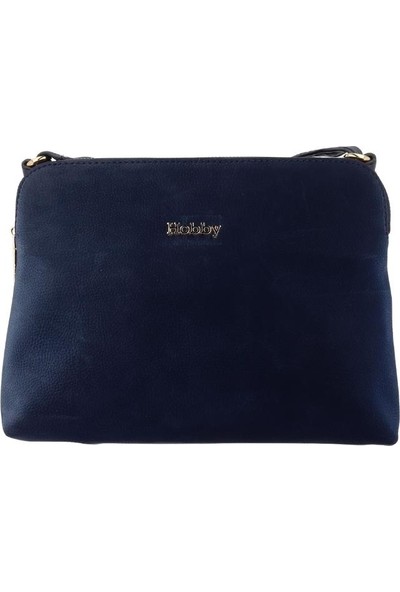 Hobby 223110 Baskılı Deri Kadın Omuz Çantası Lacivert