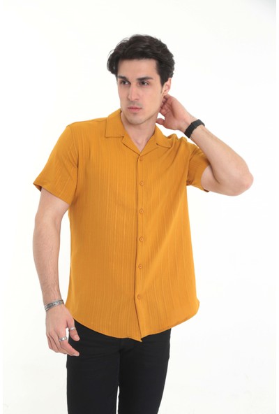 Naglita Erkek Apaş Yaka Pamuk Viskon Kısa Kollu Gömlek Naglita Erkek Apaş Yaka Pamuk Viskon Kısa Kollu Gömlek