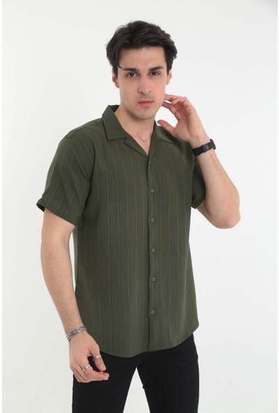 Naglita Erkek Apaş Yaka Pamuk Viskon Kısa Kollu Gömlek Naglita Erkek Apaş Yaka Pamuk Viskon Kısa Kollu Gömlek