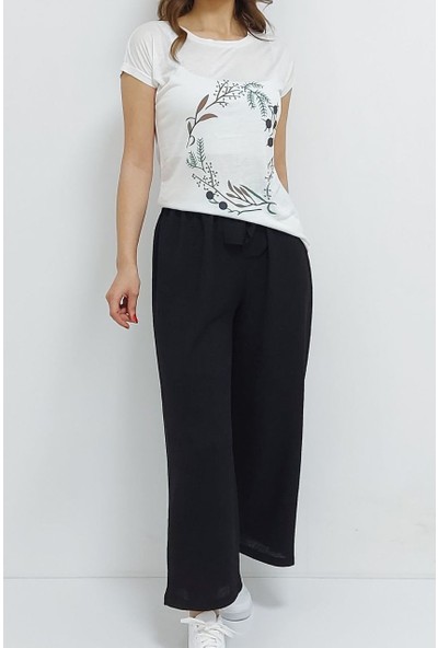 Büyük Beden Bol Paça Pantolon Siyah