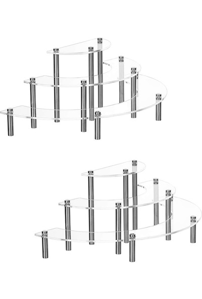 Çerçi Dede Yarım Ay Tasarımlı Şeffaf Pleksi Dekor ve Sergileme Standı 3 Katlı