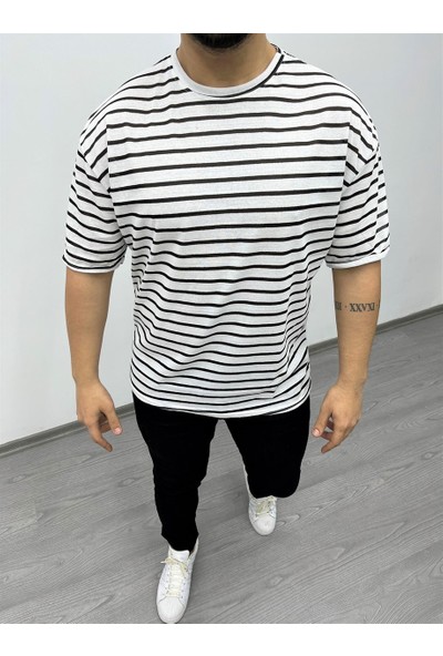 Bufour Beyaz Çizgili Tshirt