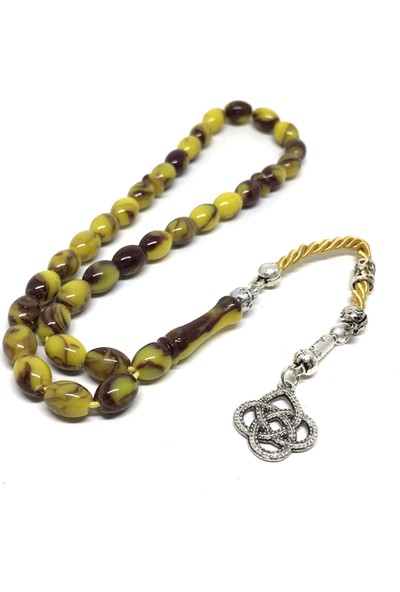 Tesbih Pasajı Sarı Kahverengi Karışımlı Kokulu Sıkma Toz Kehribar Tesbih