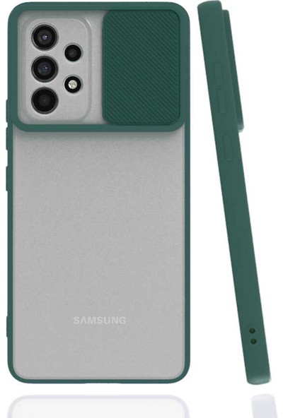 Nevarium Samsung Galaxy A73 5g Kılıf Lens Sürgülü Mat Set Silikon