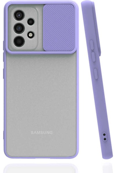 Nevarium Samsung Galaxy A73 5g Kılıf Lens Sürgülü Mat Set Silikon