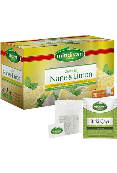Nane, Limon ve Zencefil Çayı 20'li Premium Süzen Poşet Nane, Limon ve Zencefil Çayı 20'li Premium Süzen Poşet