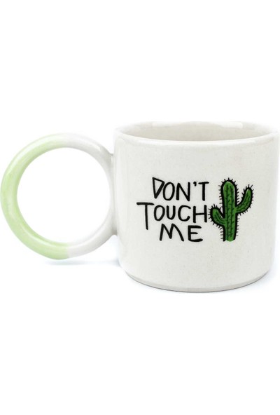 Palto Tasarım Don't Touch Me El Yapımı Beyaz Parlak O Kupa (Yeşil Kulp) Palto Tasarım Don't Touch Me El Yapımı Beyaz Parlak O Kupa (Yeşil Kulp)