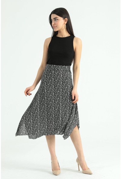 Kadın Nokta Çiçek Çan Etek 4647