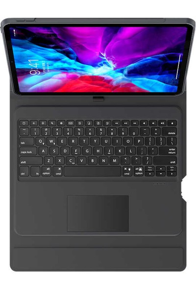 Fuchsia Apple iPad Pro 12.9 2021 (5.nesil) Uyumlu Multifunctional Kablosuz Klavyeli Tablet Kılıfı Fuchsia Apple iPad Pro 12.9 2021 (5.nesil) Uyumlu Multifunctional Kablosuz Klavyeli Tablet Kılıfı