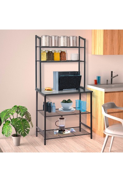 RetoDesign Retodesi̇gn Si̇yah Mutfak Bangosu , Çok Amaçlı Raf 1750S RetoDesign Retodesi̇gn Si̇yah Mutfak Bangosu , Çok Amaçlı Raf 1750S
