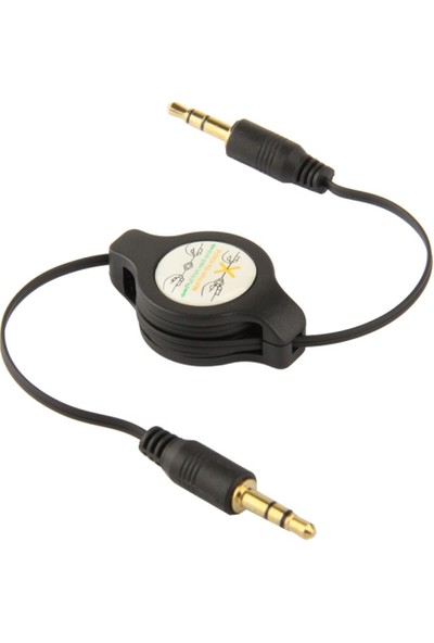 Generic Altın Kaplama 3.5mm Jack Aux Geri Çekilebilir Kablo Siyah (Yurt Dışından) (Yurt Dışından)
