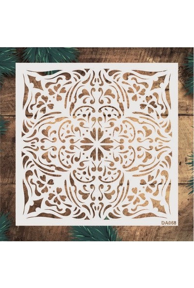 Stencil Tasarım DA068- Dekoratif Duvar, Eşya, Fayans,kumaş Boyama Şablonları 30X30 cm Stencil Tasarım DA068- Dekoratif Duvar, Eşya, Fayans,kumaş Boyama Şablonları 30X30 cm