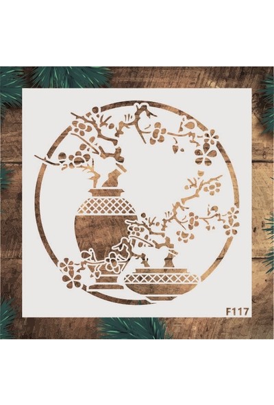Stencil Tasarım F117 Japon Ağacı Şablonu - Dekoratif Duvar ve Eşya Boyama Şablonları 21X30 cm Stencil Tasarım F117 Japon Ağacı Şablonu - Dekoratif Duvar ve Eşya Boyama Şablonları 21X30 cm