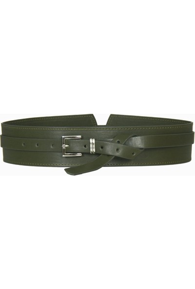 Kemerix Kadın Haki Yeşil Sarmal Kemer İZ410
