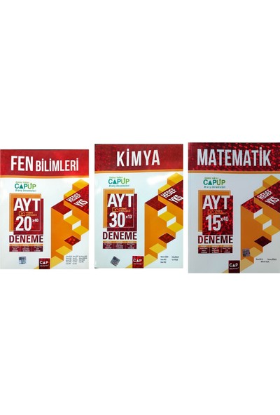 Çap Yayınları Çap AYT Up Deneme Fen Bilimleri (20*40) - AYT Up Kimya(30*13)-AYT Matematik 15Lİ
