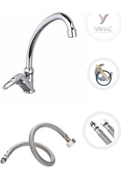 Yayke Mermerden Tekli Aç Kapa Mix Evye Lavabo Bataryası