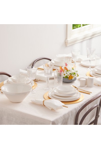 Karaca Streamline New Saturn Gold 59 Parça 12 Kişilik Porselen Yemek Takımı
