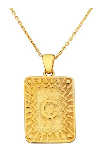 Karosh C Harfi Kalkan Kolye